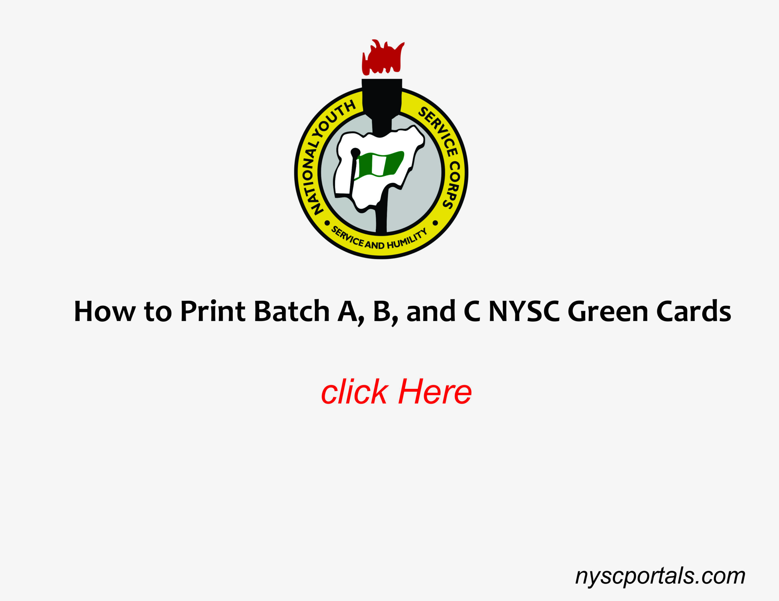 How to Print Batch A, B, and C NYSC Green Cards